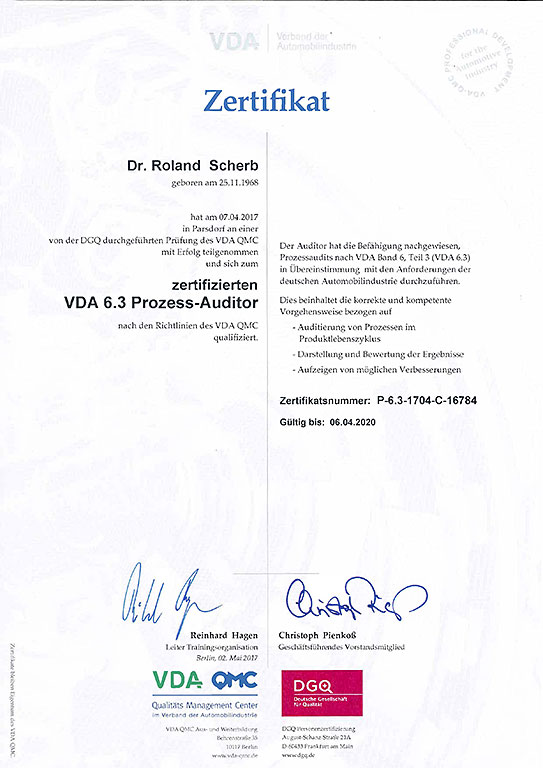 VDA 6.3 Process Audit VDA 6.3 Process Audit
